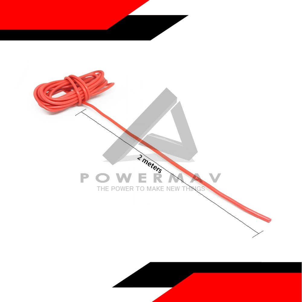 2 meter #18 stranded wire Red - PowerMav Electronics Store